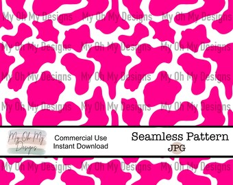 Pink Cow Print Seamless Pattern - Etsy
