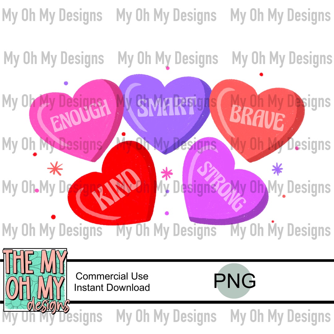 Valentines Day, Candy Hearts, Affirmations, Positive Thoughts - PNG ...