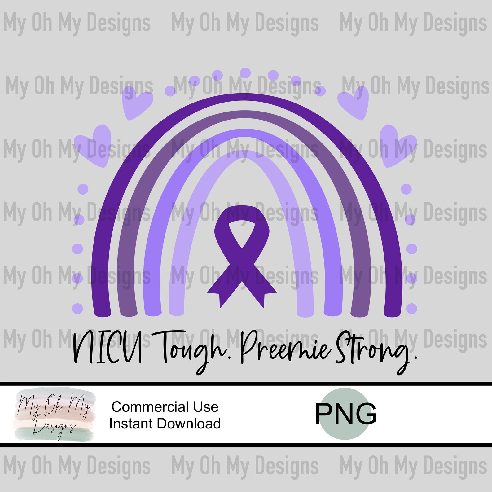 NICU Tough Preemie Strong Prematurity Awareness Purple - Etsy