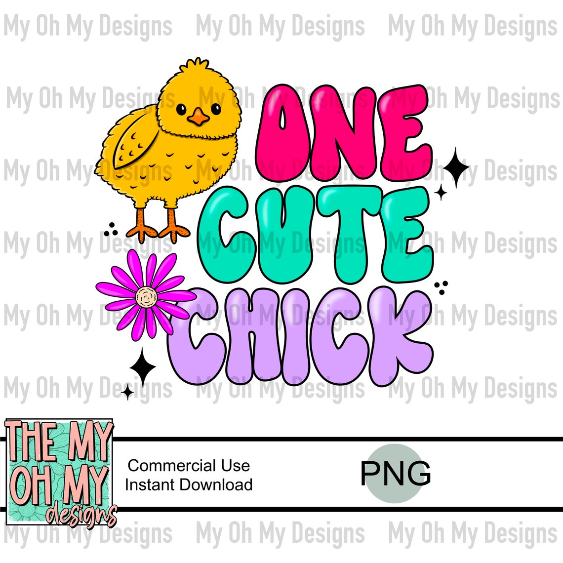 One Cute Chick Easter Colorful PNG File Sublimation - Etsy