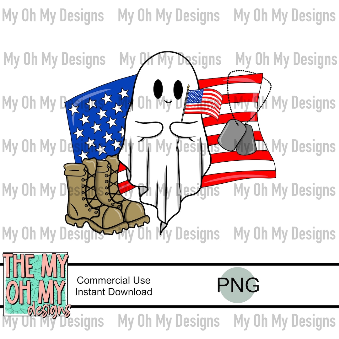 Ghost Flag Spooky 4th of July Patriotic PNG File - Etsy