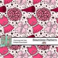 Cheerleading Digital Scrapbook Papers, Light Blue Red Cheerleader Cheer ...