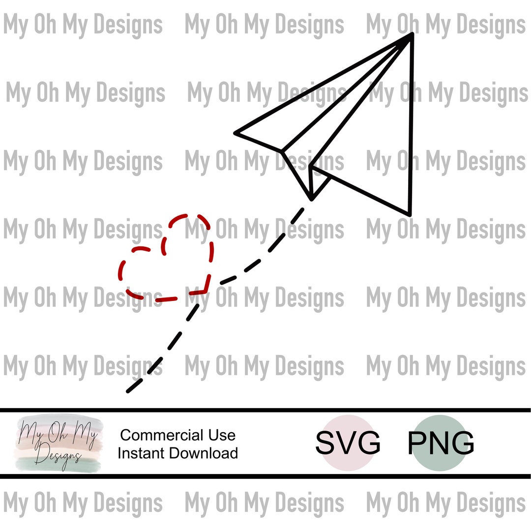 Paper Airplane, Heart, Valentines Day - SVG/PNG File - Digital Cut File ...