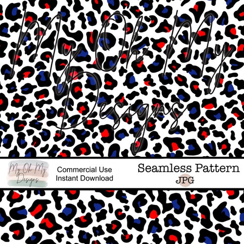 Fourth of July Cheetah Digital Seamless Pattern for Fabrics - Etsy