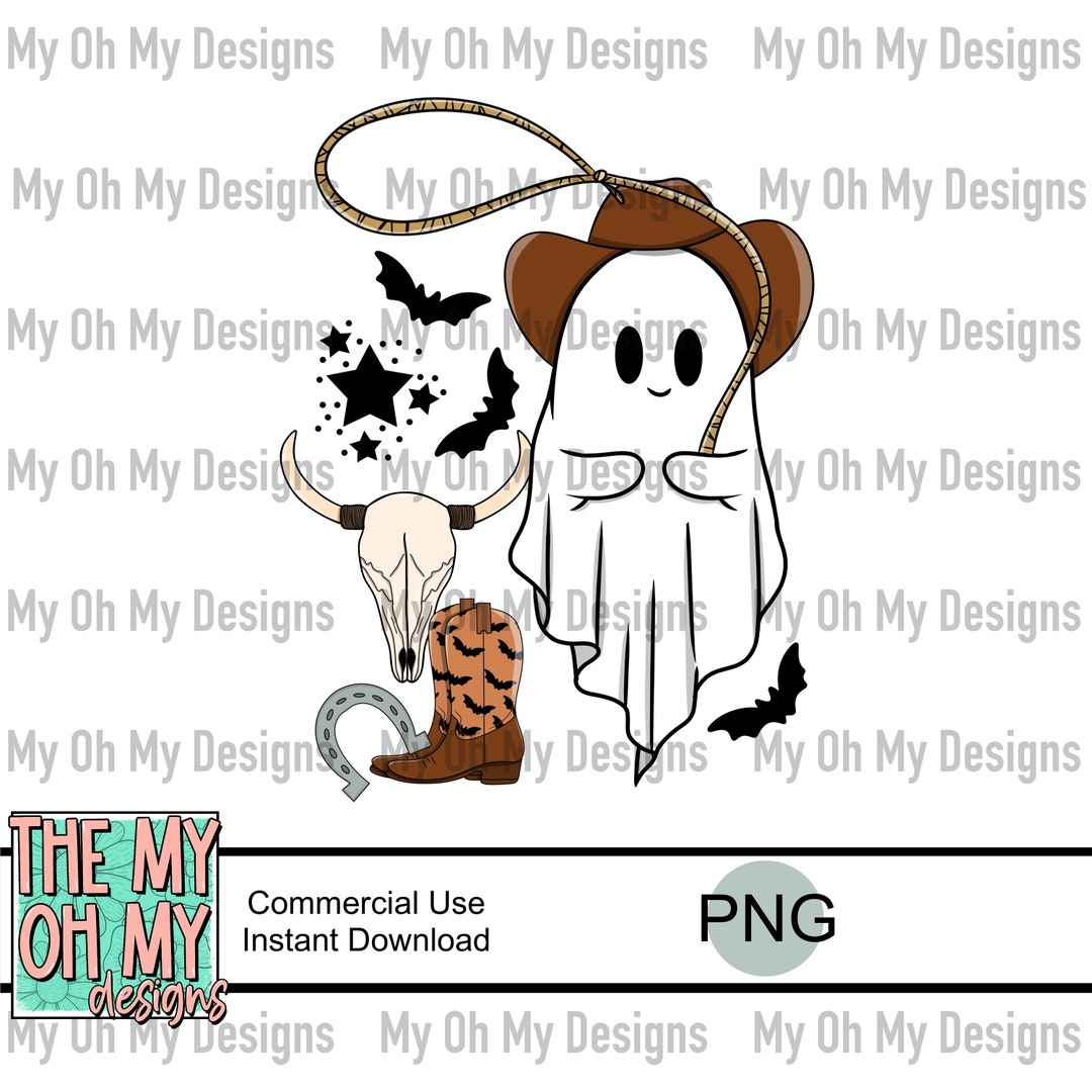 Cowboy Ghost, Country, Western, Halloween - PNG File - Sublimation ...
