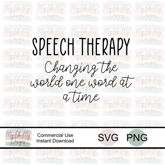 Changing the World One Word at a Time Speech Therapy Speech - Etsy