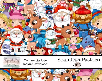 Christmas Seamless Pattern JPG File Digital Paper Seamless Design ...