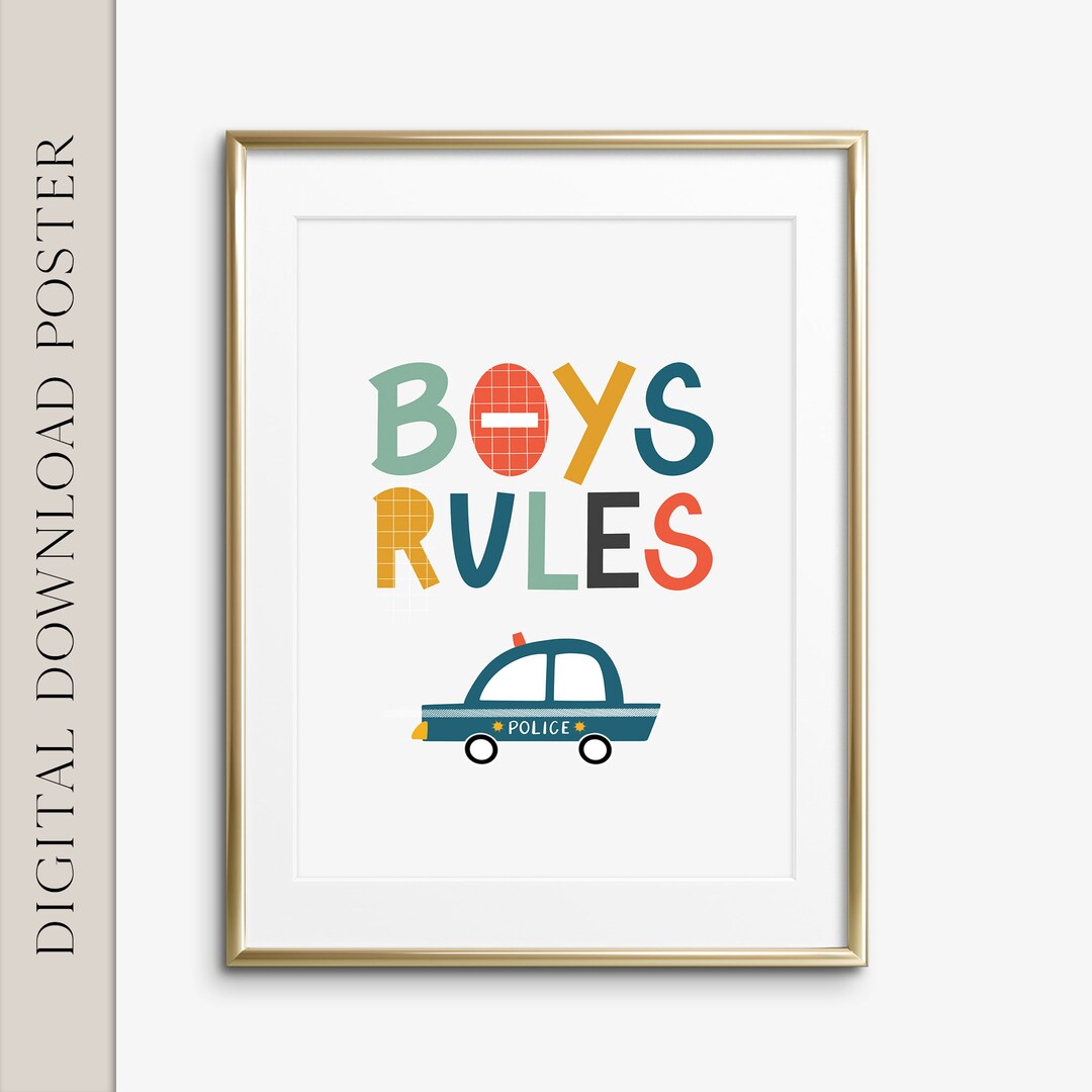 Boys Rules Póster descargable, Descarga digital, Impresión artística ...