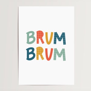 Brum Brum - Digital Download Poster, Gift Idea, Interior, Nursery ...