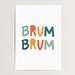 Brum Brum Digital Download Poster, Gift Idea, Interior, Nursery ...