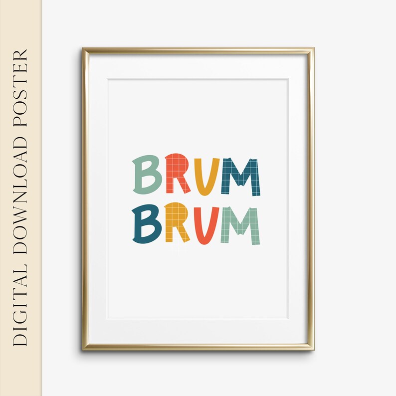 Brum Brum Digital Download Poster Gift Idea Interior - Etsy