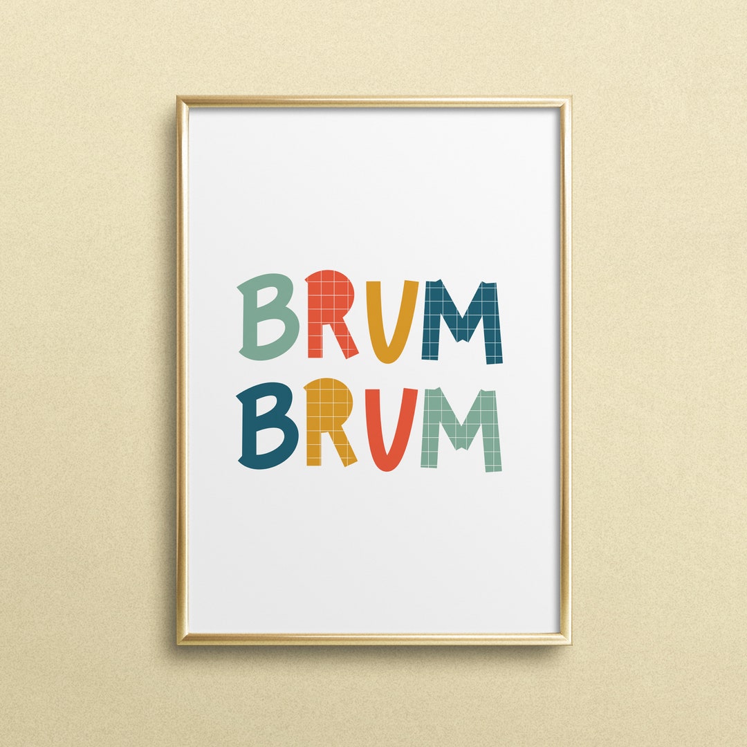 Brum Brum - Digital Download Poster, Gift Idea, Interior, Nursery ...