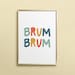 Brum Brum Digital Download Poster, Gift Idea, Interior, Nursery ...