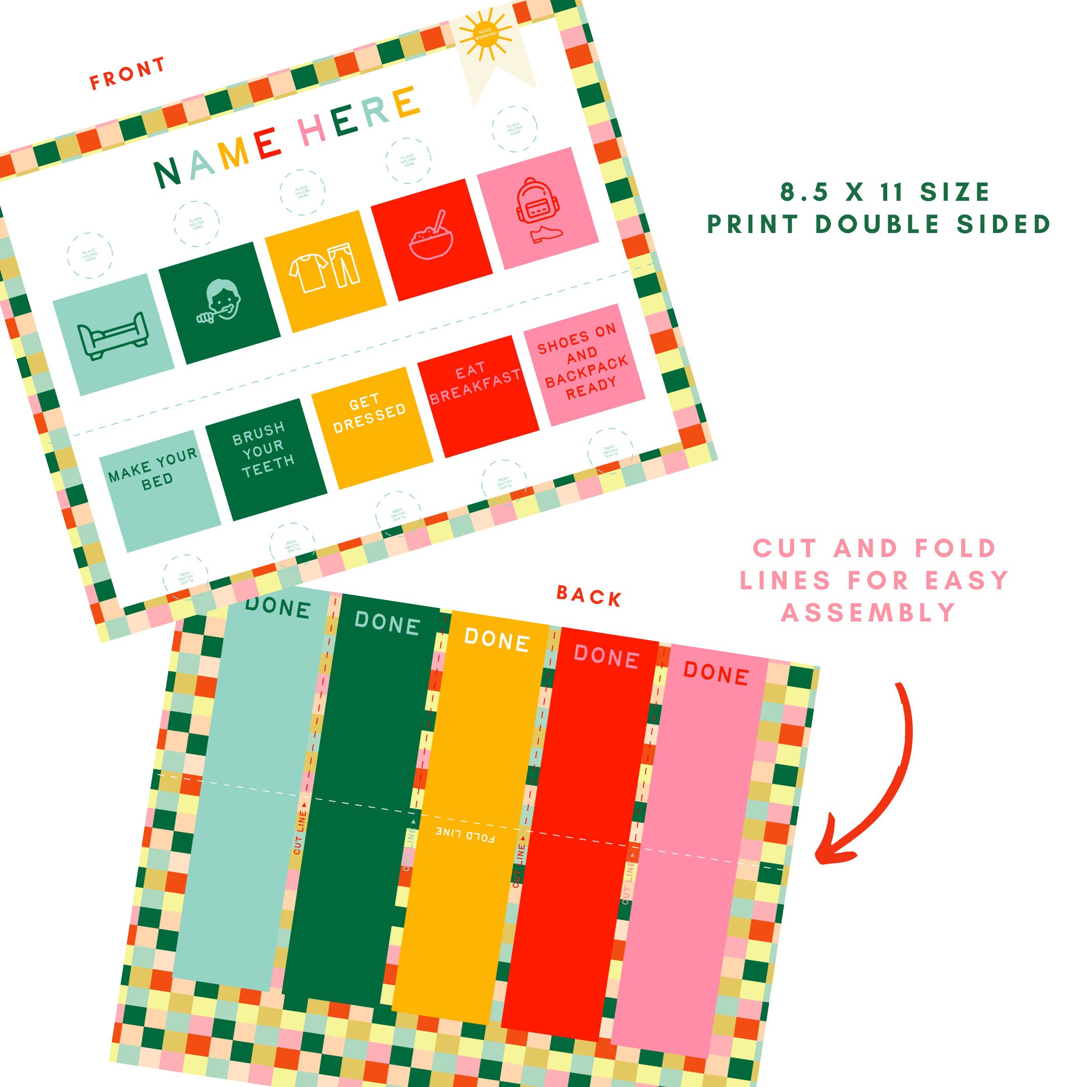 KIDS CHORE CHART Bundle Printable Instant Download Daily Chore Chart ...