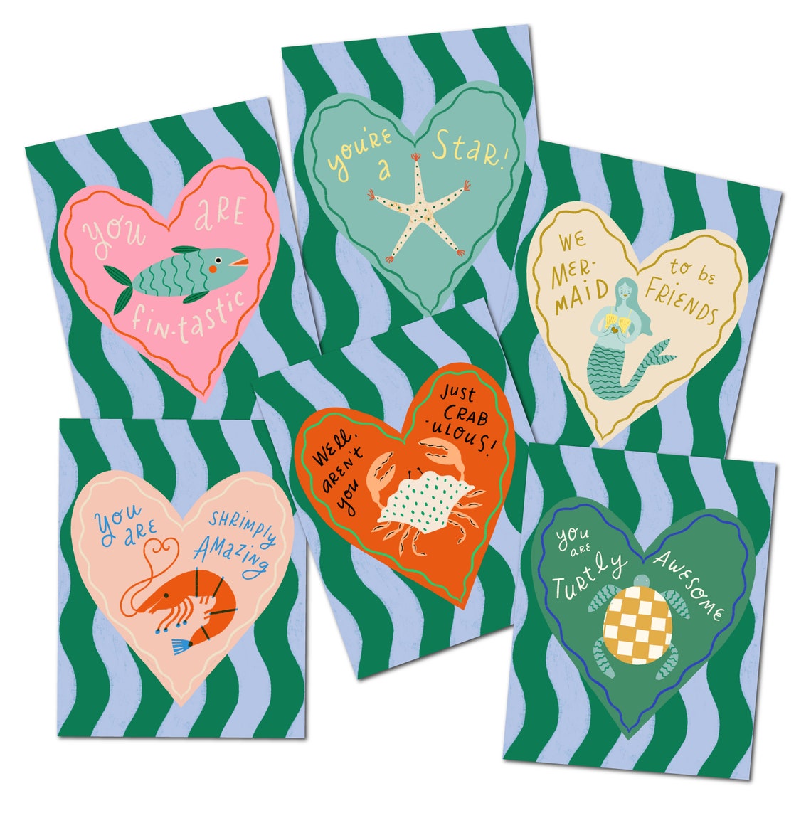 INSTANT DOWNLOAD Kids Ocean Critters Valentines Cards Mermaid ...