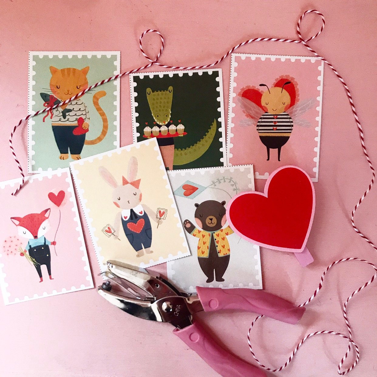 Cute Animal Valentines Cards | Kids Classroom Exchange (instant ...