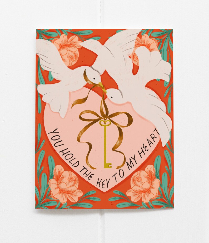 You Hold the Key to My Heart Valentine's Day Card (digital Download) - Etsy
