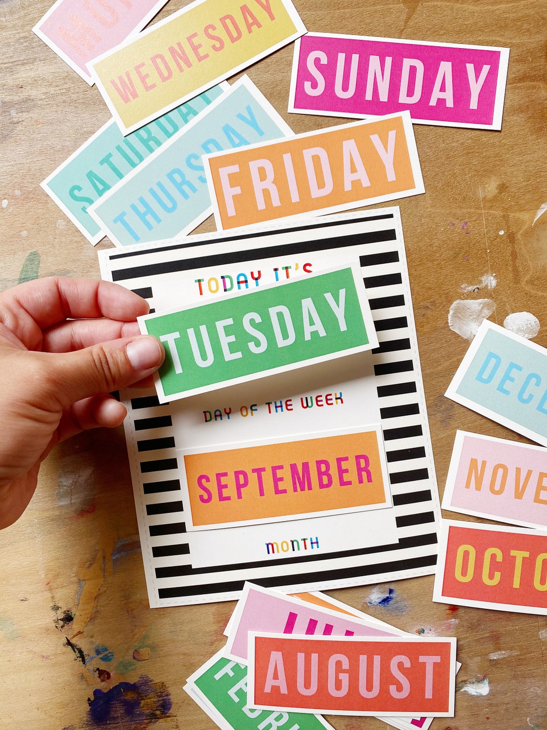 Daily Calendar Chart for Kids | Morning Board | Interactive Calendar ...