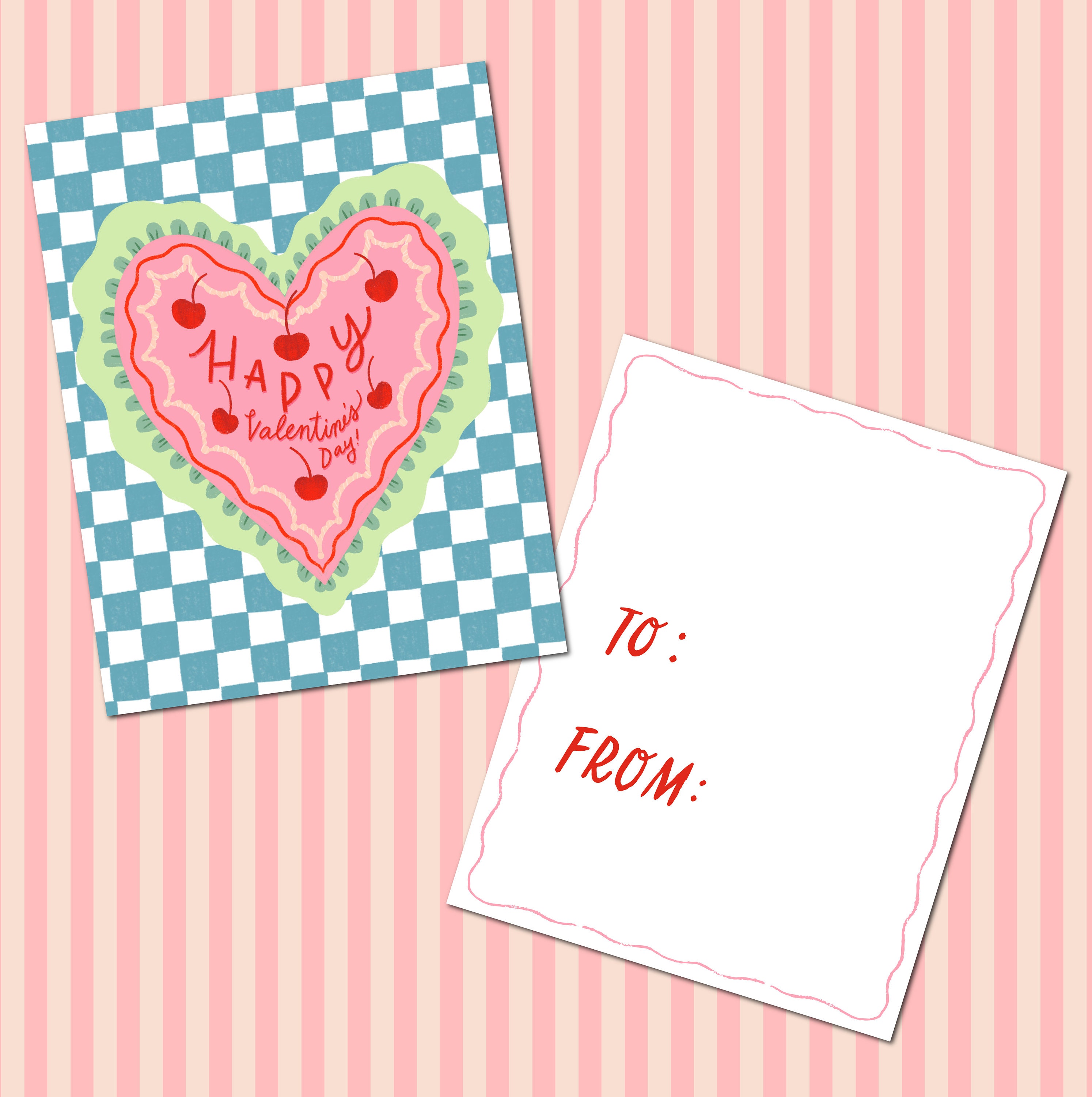 Kids Cake Hearts Valentines Cards | Classroom Valentines (digital ...