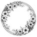 12 Digital Illustrations, Round Floral Frames for Custom Birthday or ...
