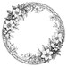12 Digital Illustrations, Round Floral Frames for Custom Birthday or ...