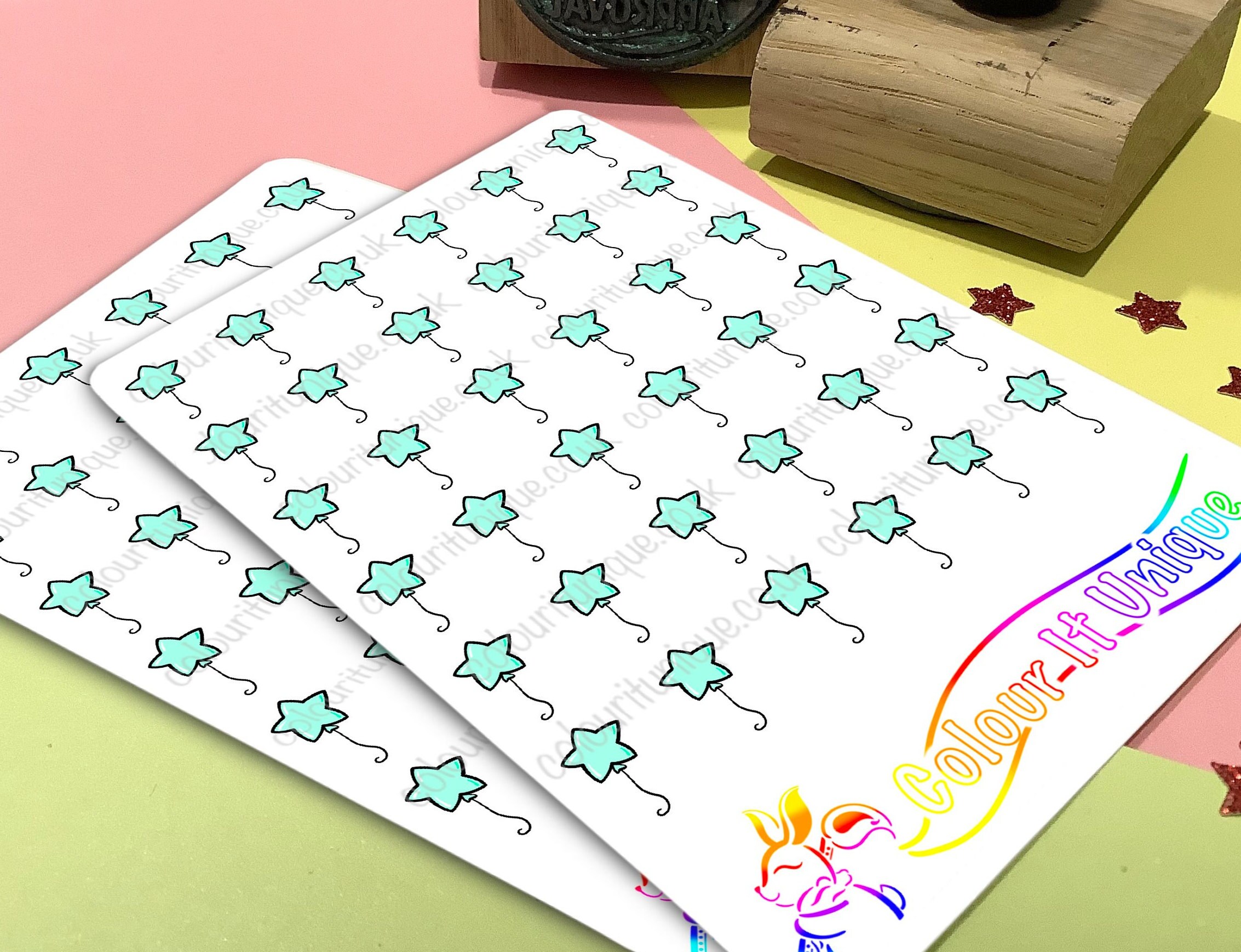 36 Star Balloon Stickers for Planner / Cute Celebration - Etsy UK