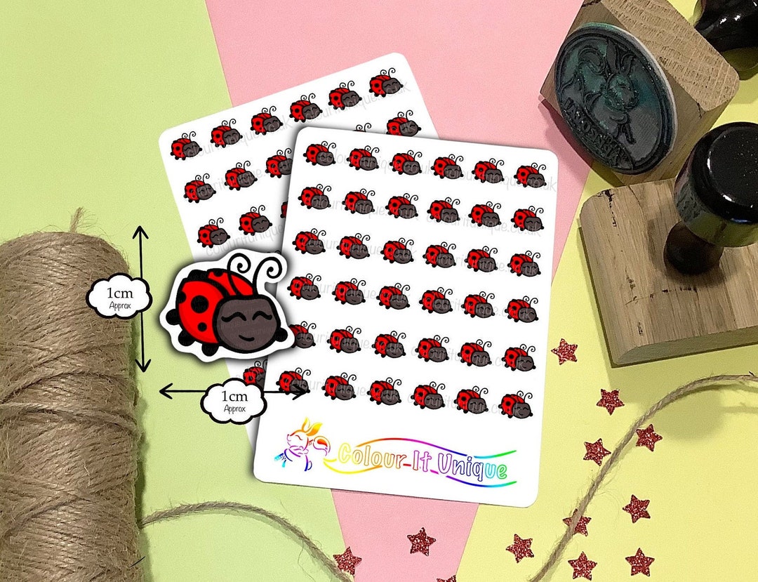 Small Ladybird Stickers / Cute Ladybug Sticker Sheet for Planner, Diary ...