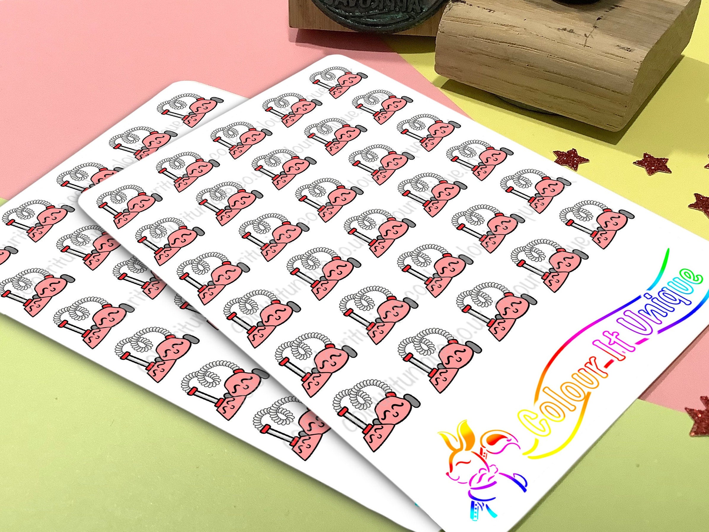 Cute Vacuum Stickers / Chores Sticker Sheet for Household Planner ...