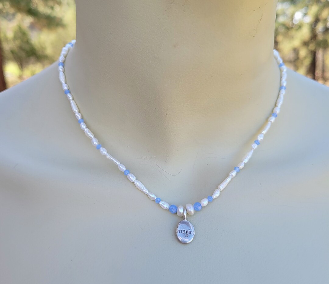 White Rice Pearls and Rare Swarovski Brand Crystals With Sterling ...