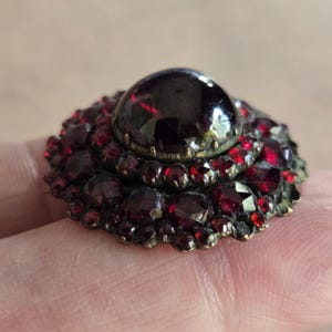 Vintage Bohemian Antique Victorian Garnet Cluster Brooch Pin Cranberry ...