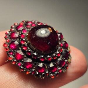 Vintage Bohemian Antique Victorian Garnet Cluster Brooch Pin Cranberry ...