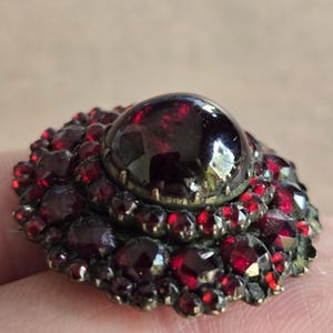 Vintage Bohemian Antique Victorian Garnet Cluster Brooch Pin Cranberry ...