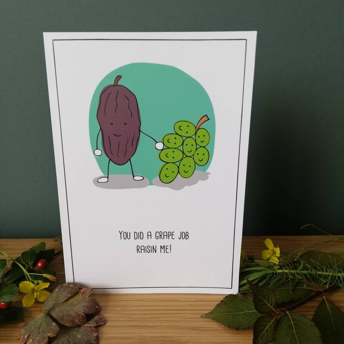 You Did a Grape Job Raisin Me Greeting / Mother's / | Etsy