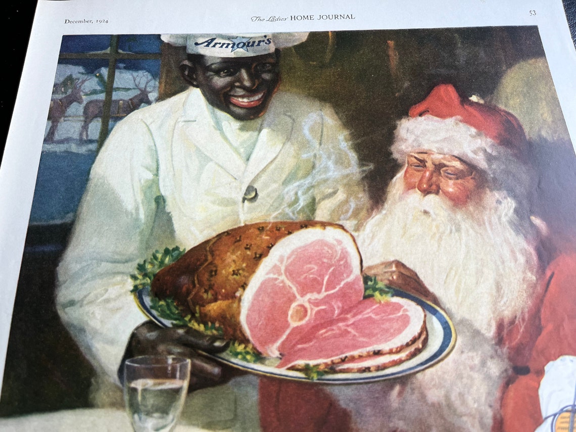 Armour’s Star Ham Santa Claus Ad Black Subject 1924 Ladies Home Journal ...