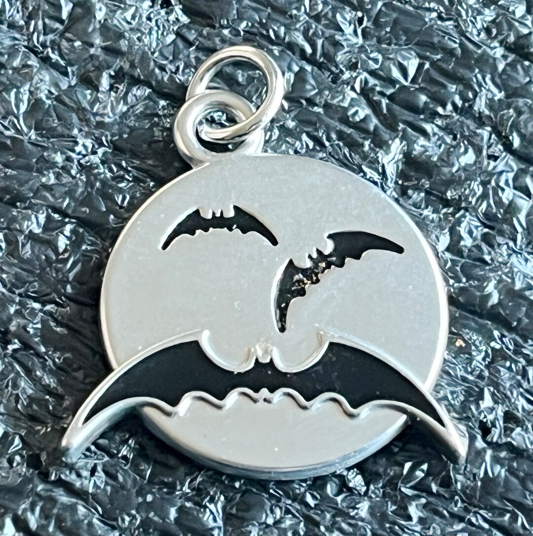 Round Bat Medallion Flying in Front of the Moon Kathy Kane? H633 - Etsy