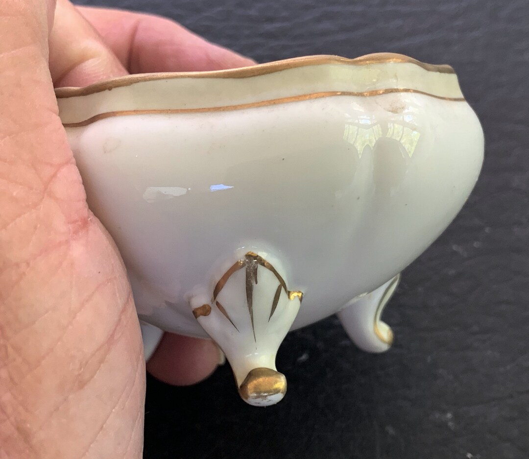 Nippon Hand Painted Three Footed Bowl Floral Gold Edge Well Marked ...