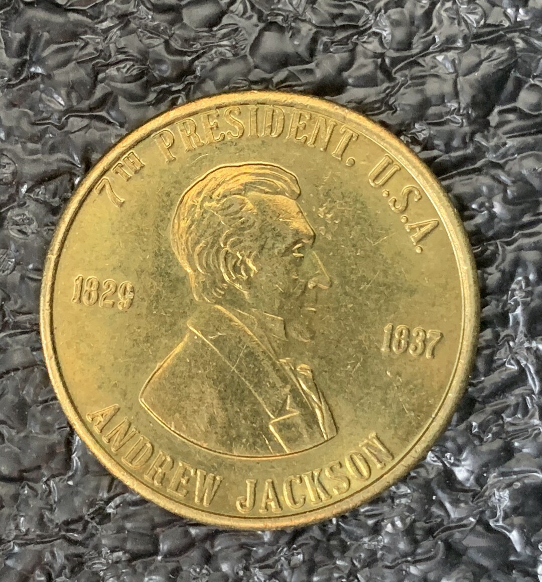 Andrew Jackson 7th Presidential Gold Tone Metal Coin Political History ...