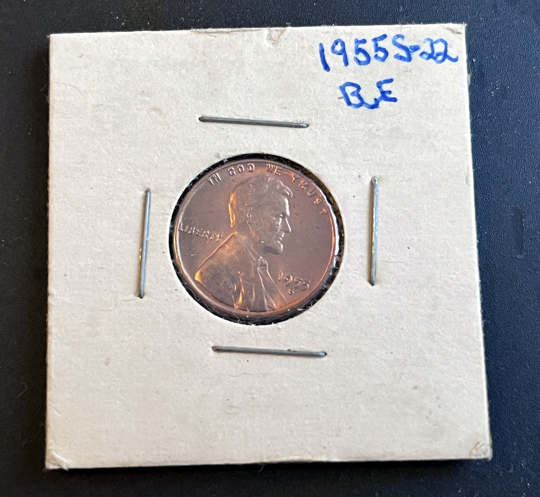 1955 S Die Break Error Lincoln Wheat Penny BU Mint Red Luster ...