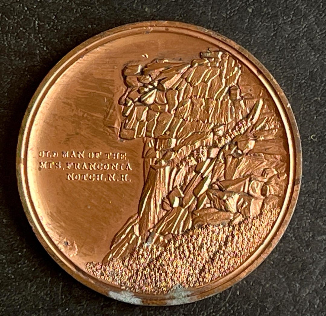 New Hampshire Token the Flume 3” Across Copper Wash on Metal Medallion ...