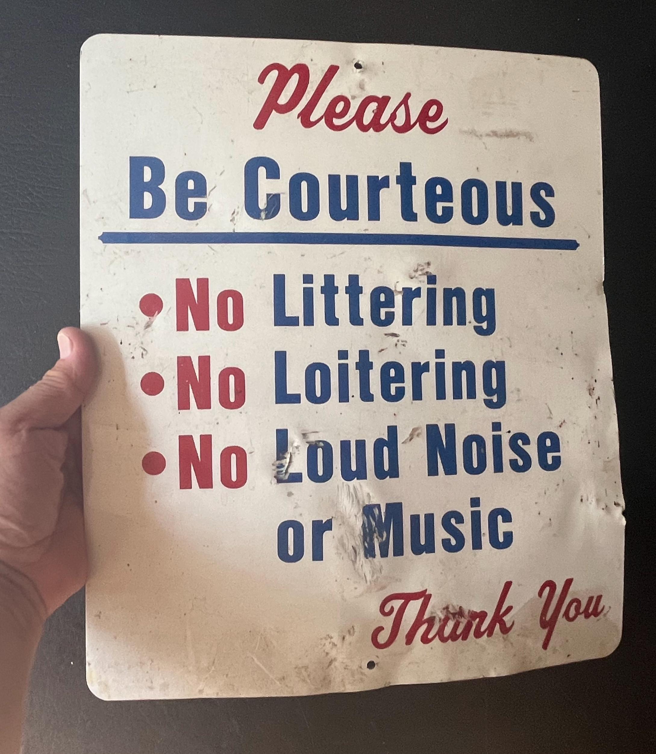 14 X 12 Vintage All Metal Tin Sign Please Be Courteous—childs Room ...