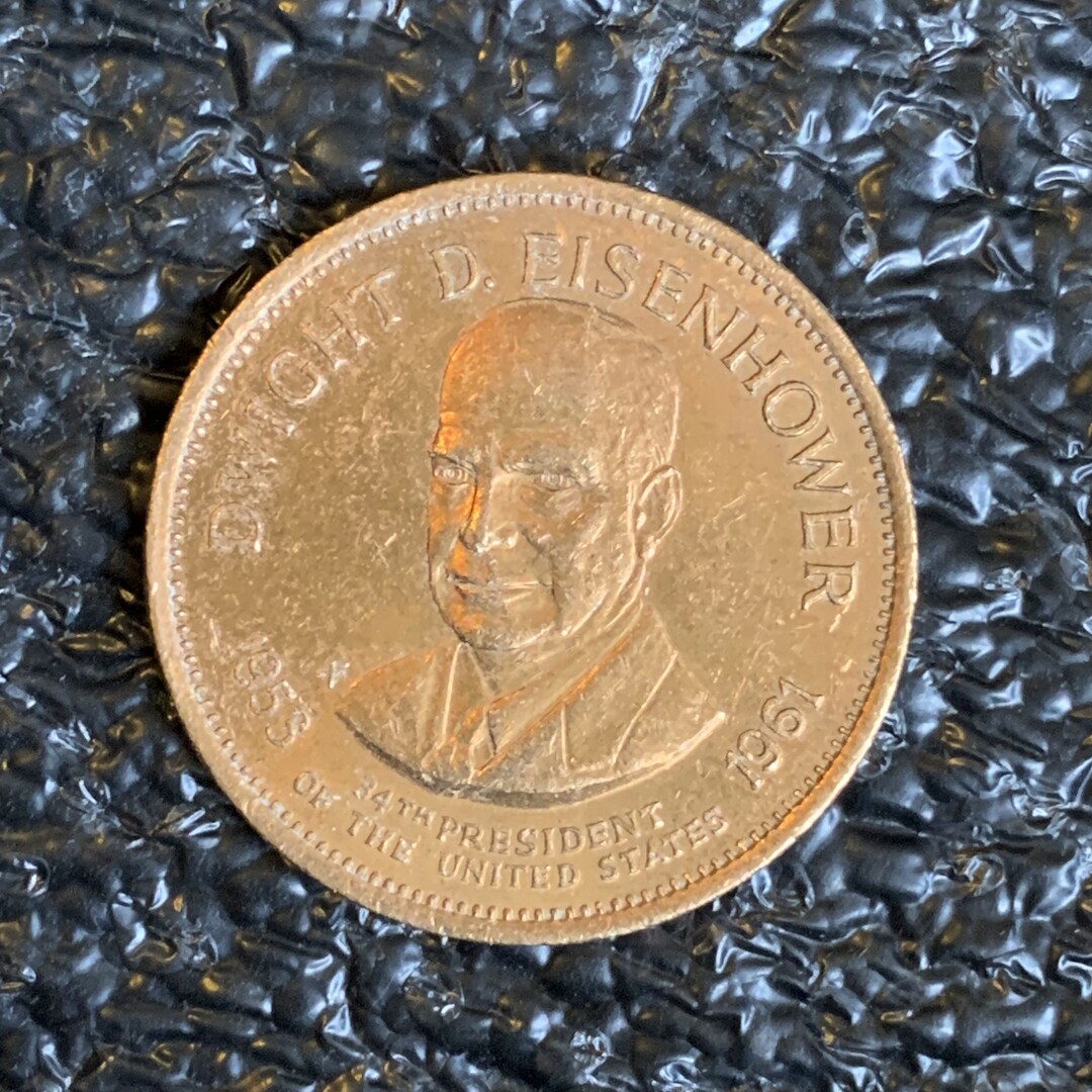 Dwight Eisenhower 34th President Gold Tone Metal Coin – Political ...