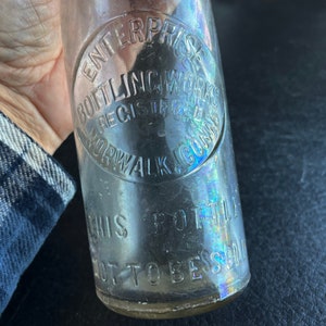 Antique Vintage Enterprise Bottling Works Embossed Bottle Norwalk Conn ...