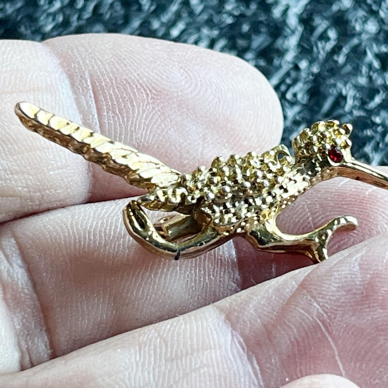 Gold Roadrunner Pin - Etsy