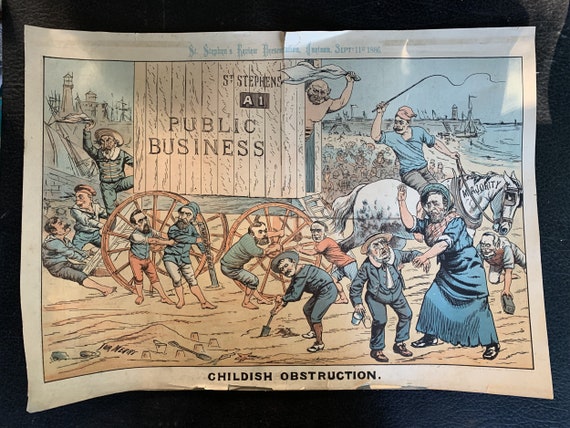 St. Stephens Review Political Cartoon July 1886 A1 Public - Etsy