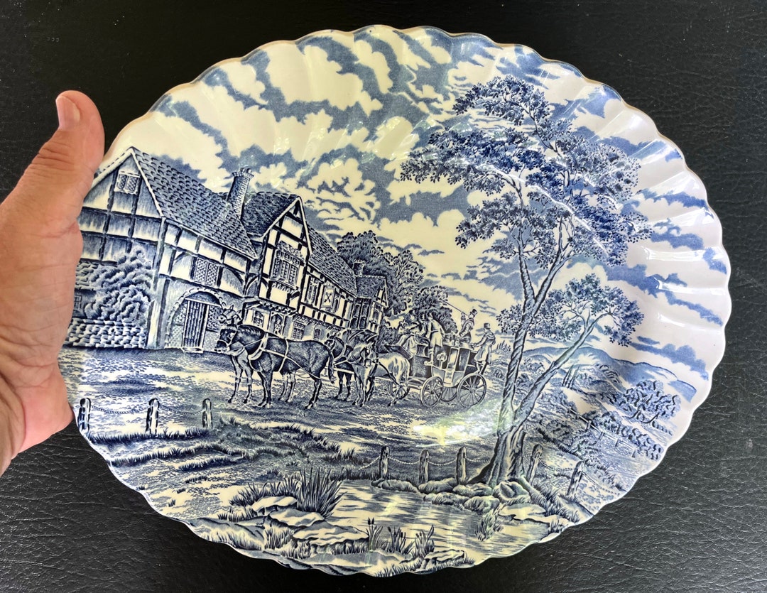 Myott Royal Mail Large 14” Oval Serving Platter Vintage Blue Ironstone ...