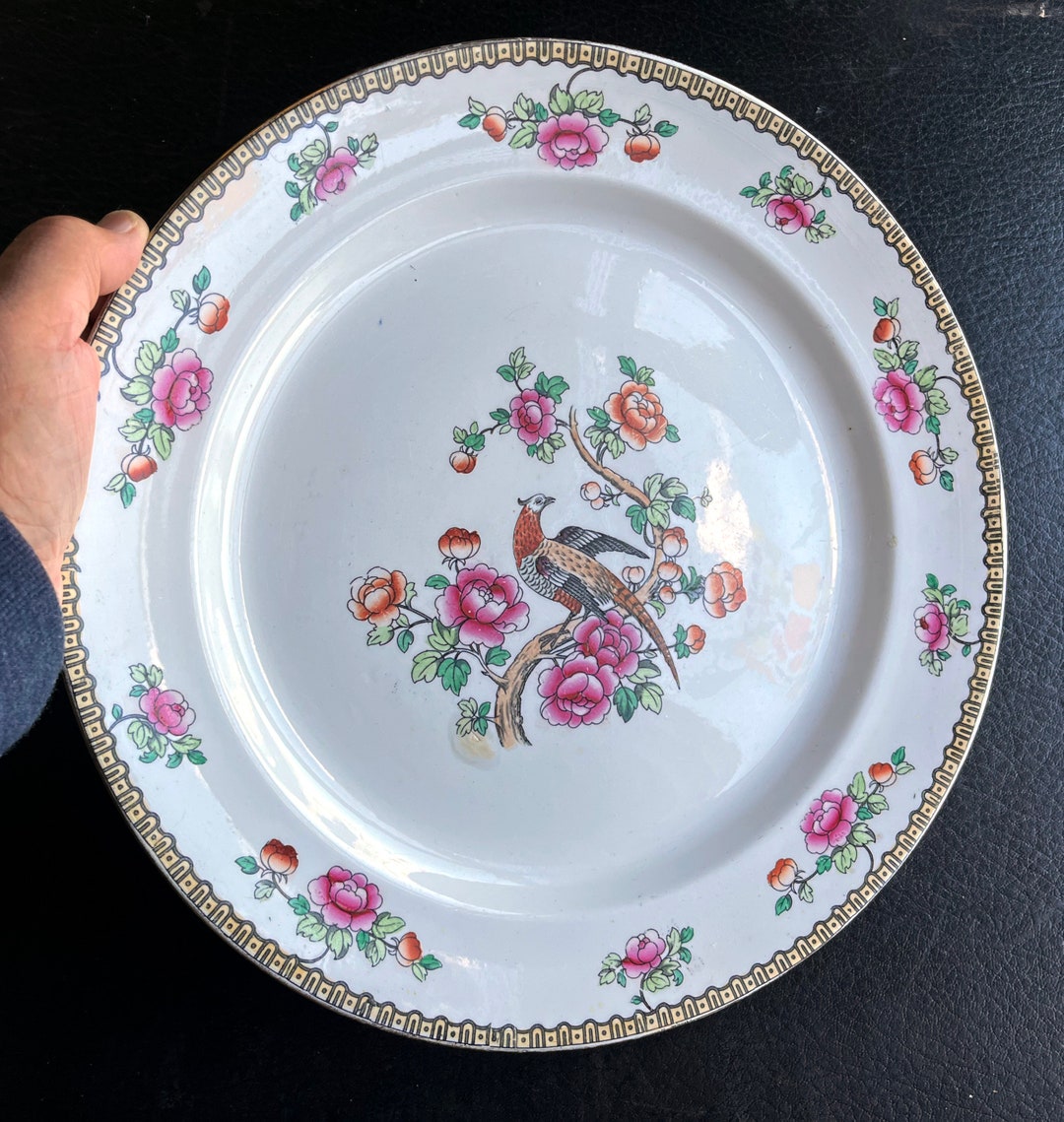 Vintage F Winkle Co Whieldon Ware Pheasant C1890-1900- 13” Charger ...