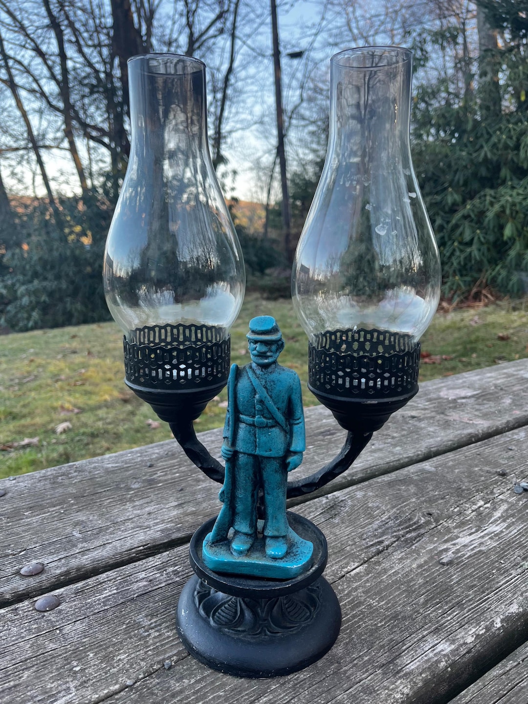 Civil War Union Soldier Candle Holder Candelabra HAB - Etsy