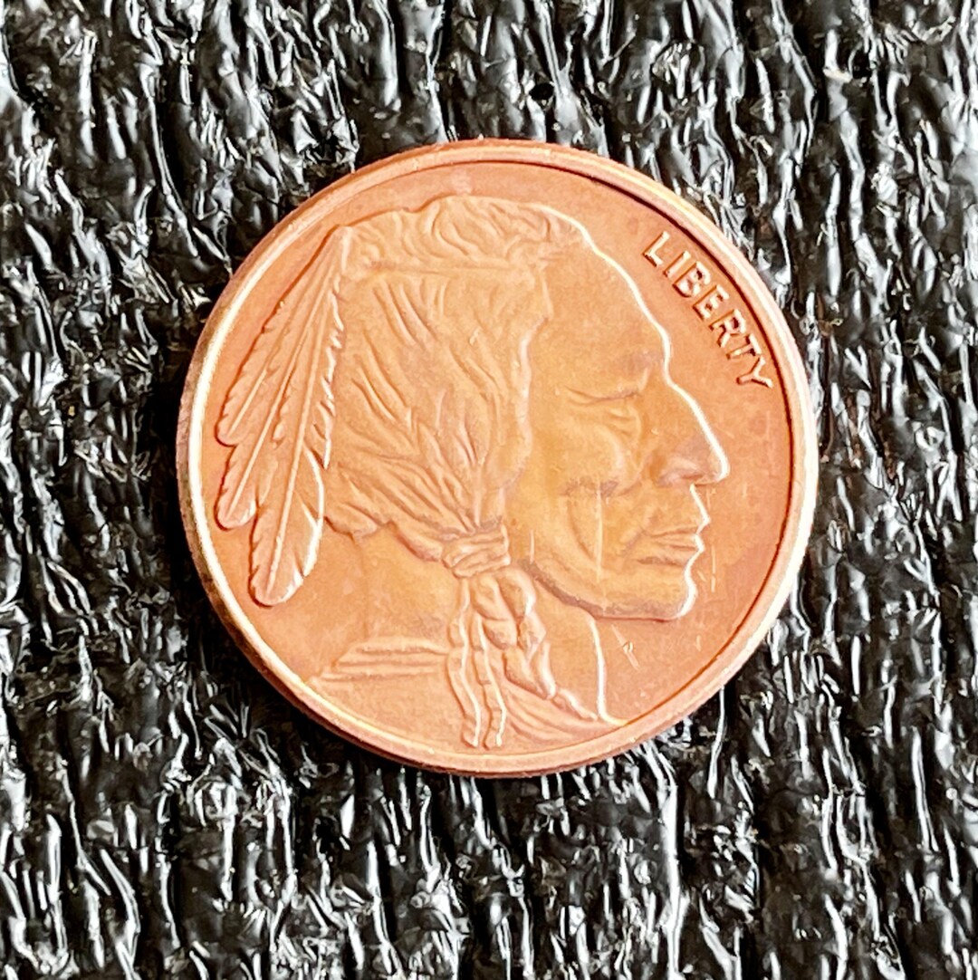 Indian Head Nickle Buffalo Nickle 1 Ounce Copper Art Round USA ...