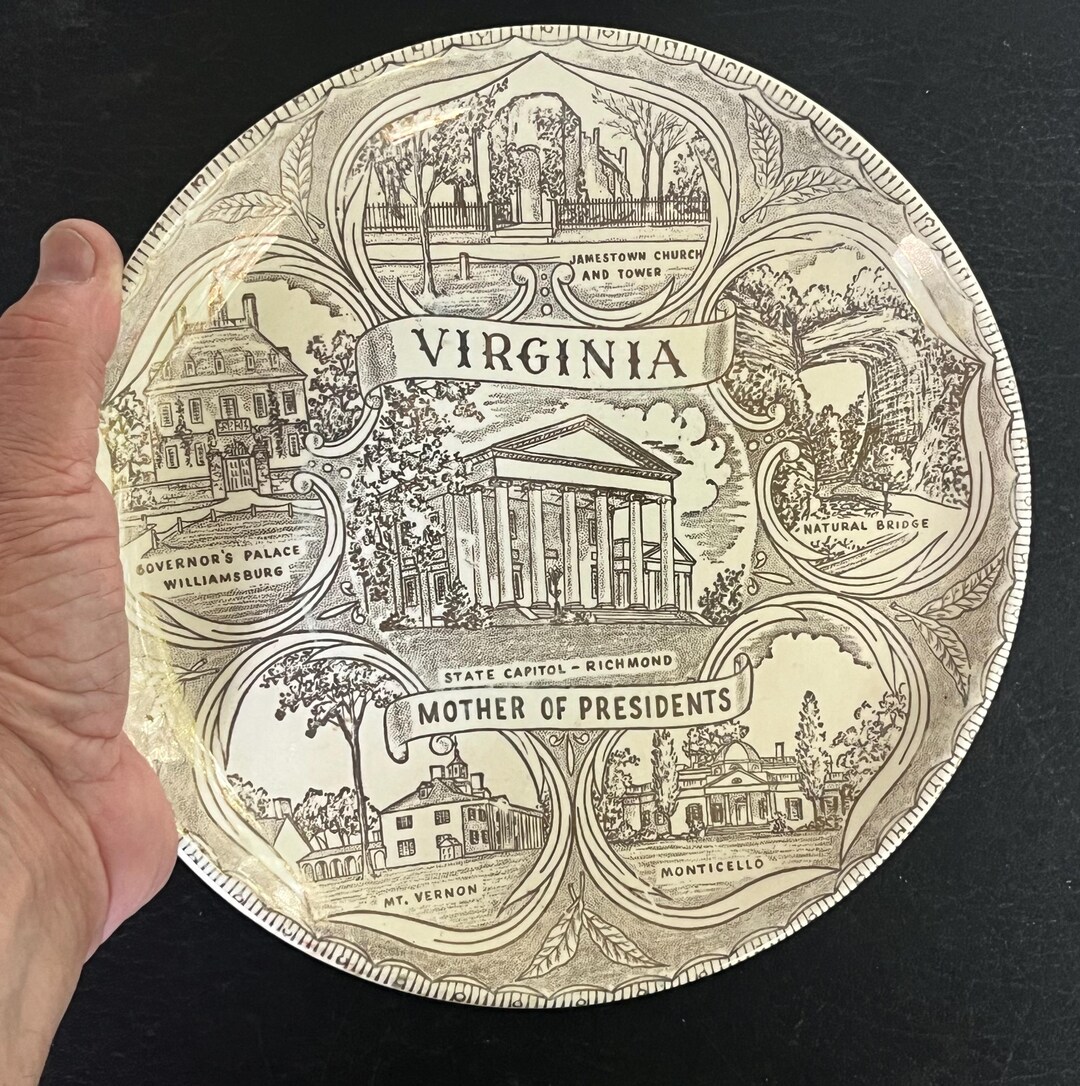 Virginia Mother of Presidents All Gold Decorated Collectors Plate GS4 ...