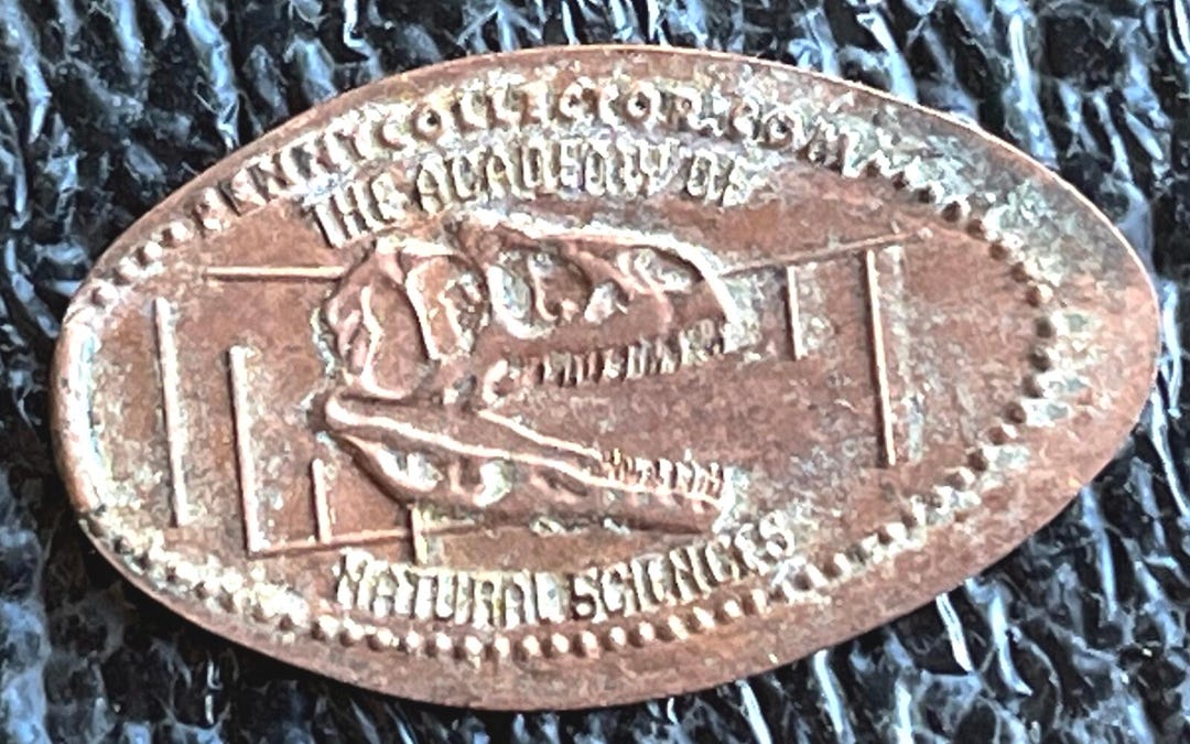 Dinosaur Skull Elongated Penny, Academy of Natural Sciences Souvenir - Etsy